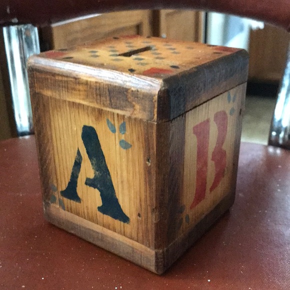 Toys | Vintage Wood Coin Bank | Poshmark